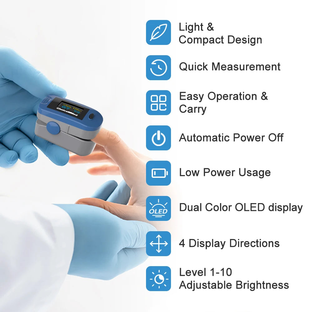 CHOICEMMED MD300C2 Blood Oxygen Fingertip Pulse Oximeter – SUPER B PLUS ...