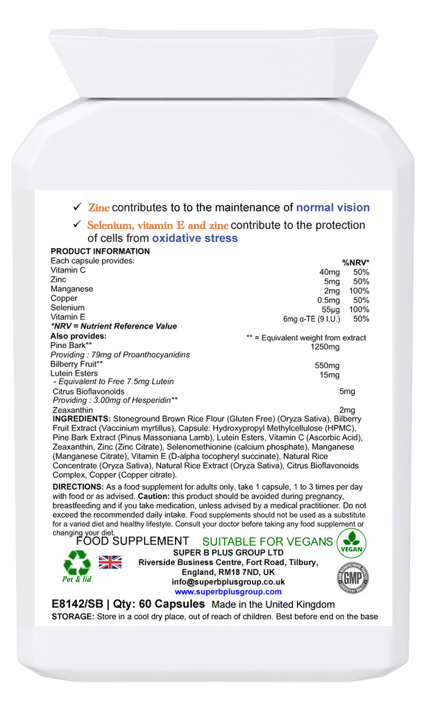 Super Vision Max Eye Health Normal Vision Vegan Supplement 60 Capsules ...