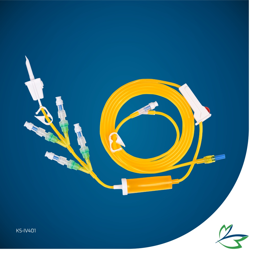 IV CHEMOTHERAPY INFUSION SET, 4-WAY NEEDLE-FREE CONNECTOR WITH CHECK-V ...