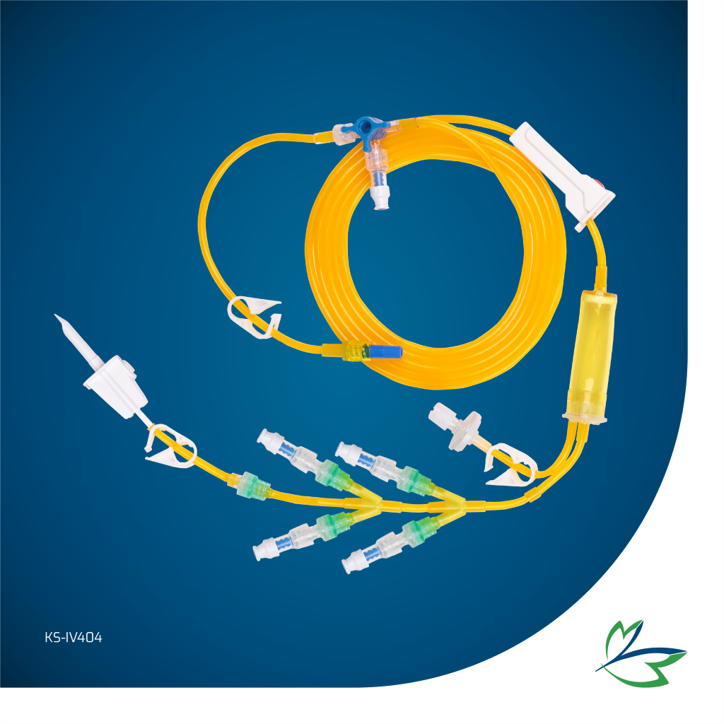 IV CHEMOTHERAPY INFUSION SET, 4-WAY NEEDLE-FREE CONNECTOR WITH CHECK-V ...