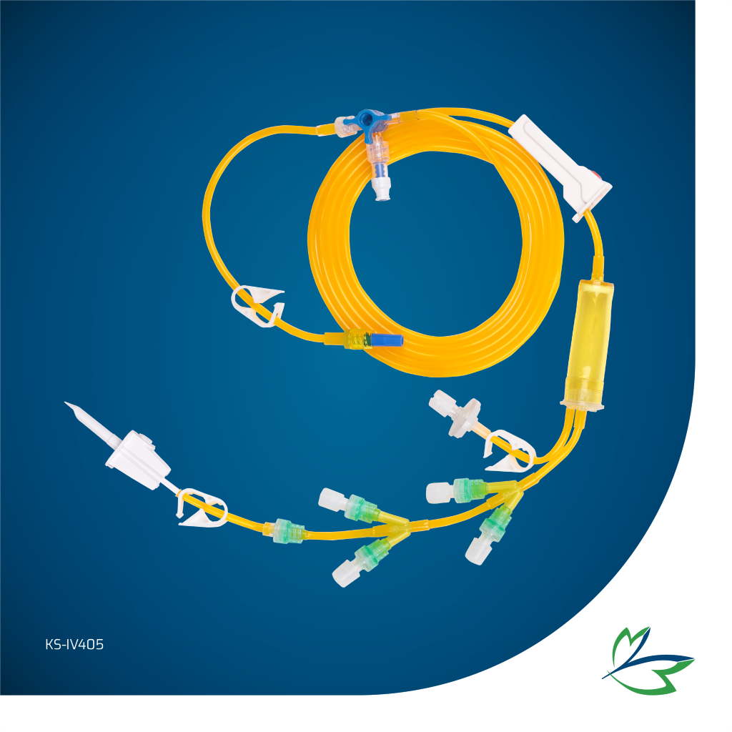 IV CHEMOTHERAPY INFUSION SET, 4-WAY CONNECTOR WITH CHECK-VALVE, NEEDLE ...