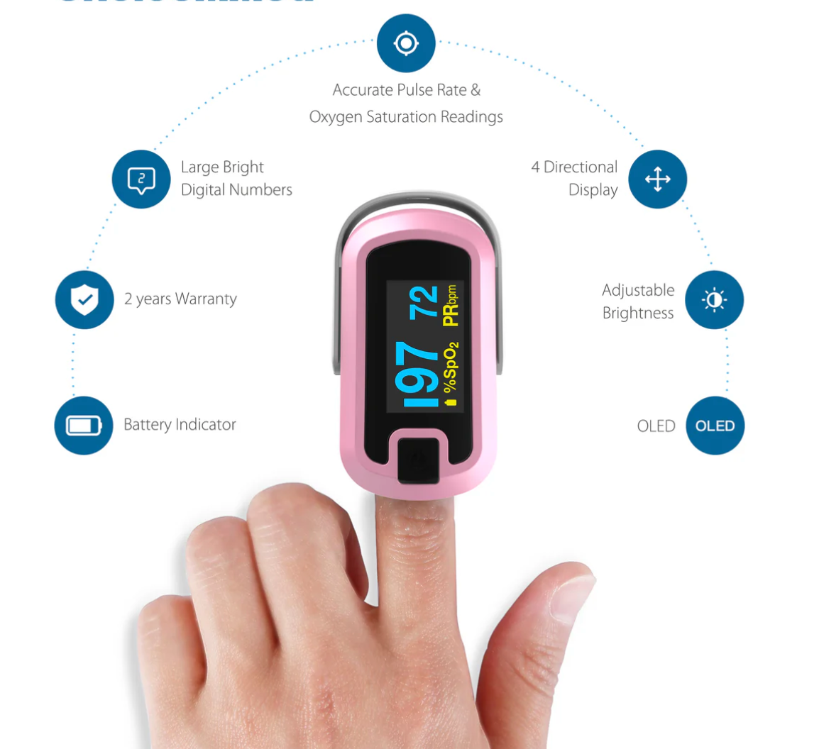 Mibest MD300CN340 OLED Fingertip Pulse Oximeter Pink – SUPER B PLUS ...