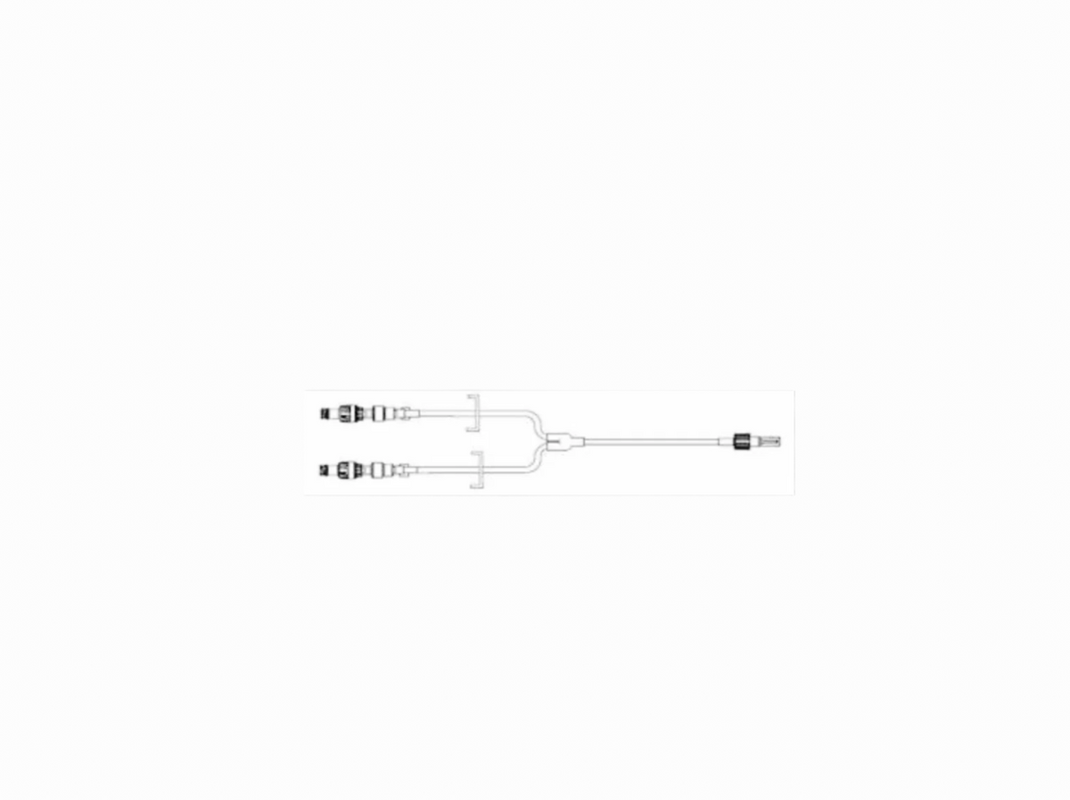 One-Link Non-DEHP Double Lumen Microbore Extension Set with 2 Back-Che ...