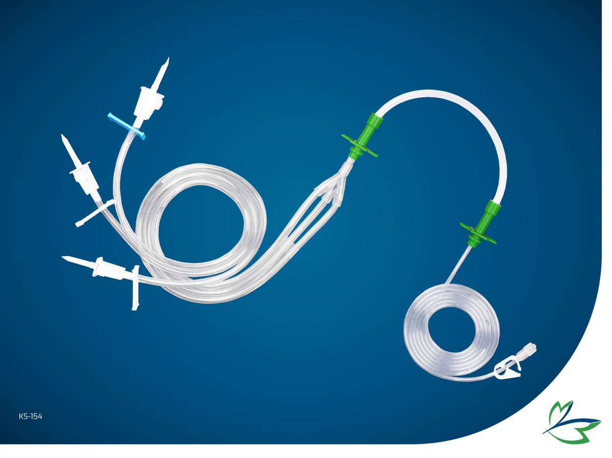 PUMP-RX FLUID TRANSFER TUBE SET WITH TRIFURCATED (3-WAY) VENTED SPIKE ...