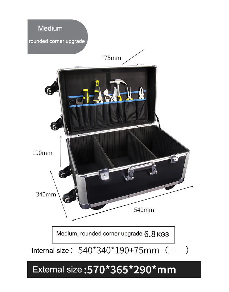 Medical & Tool Equipment Case Doctors Bag Large Aluminium Trolley Box ...