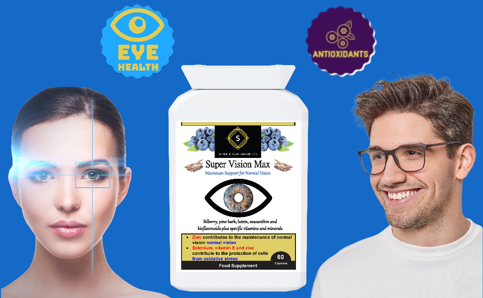 Super Vision Max Eye Health Normal Vision Vegan Supplement 60 Capsules – Super B Blus Group Ltd