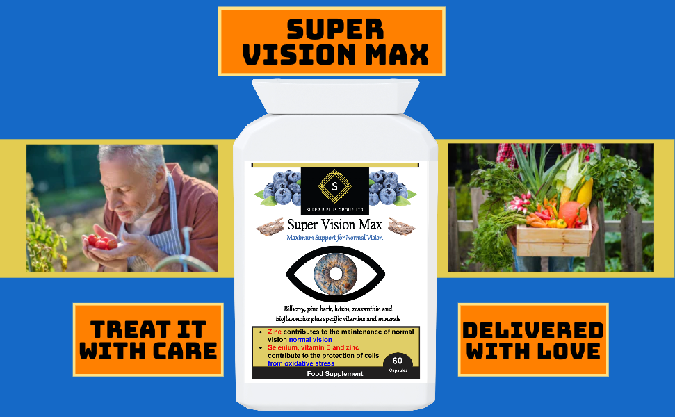 Super Vision Max Eye Health Normal Vision Vegan Supplement 60 Capsules ...