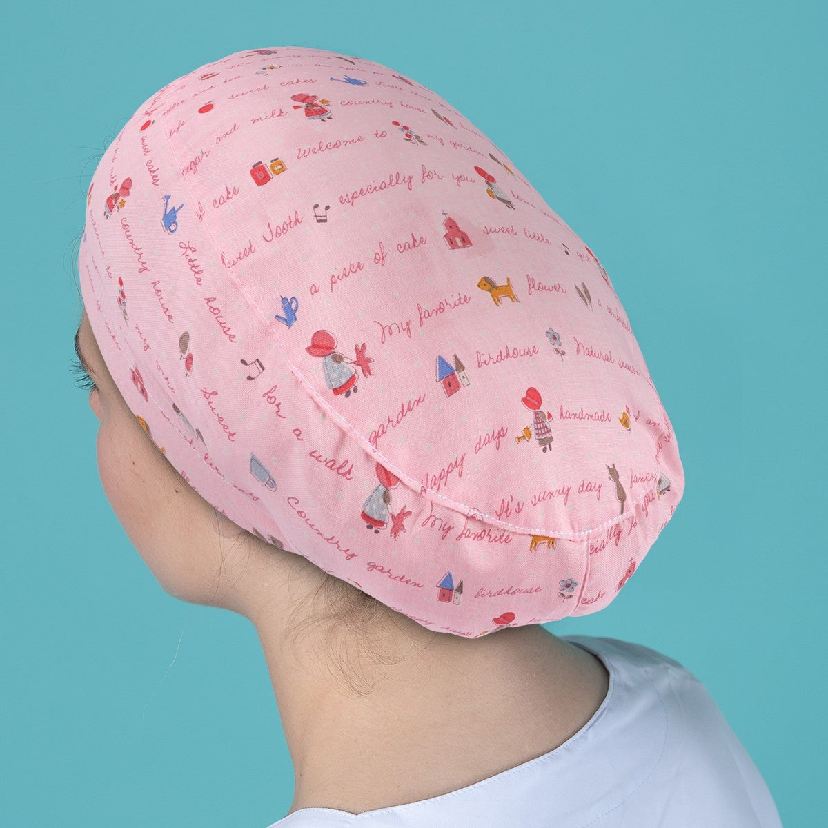 Long Hair Surgical Cap with Elastic Band - Pink Letter – SUPER B PLUS ...