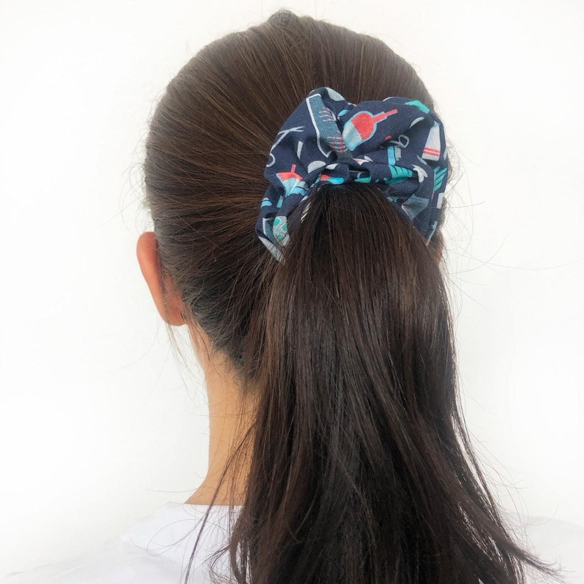 Scrunchie 100% Cotton Soft Elastic Navy Blue Instruments – SUPER B PLUS ...