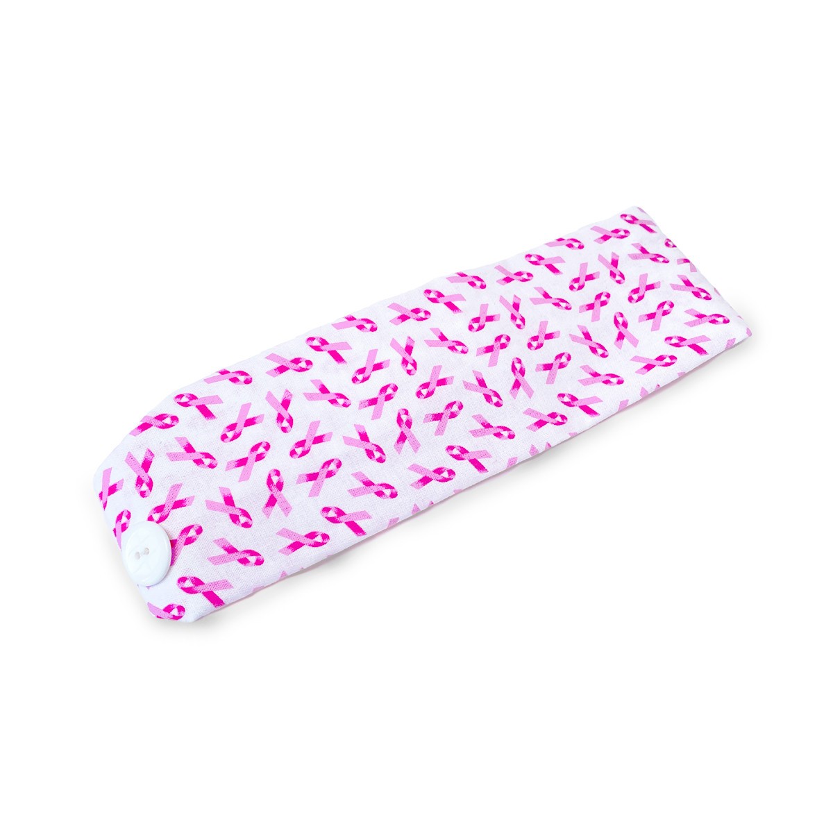 Headband Mask Holder with Buttons 100% Cotton Pink Bow - Breast Cancer ...
