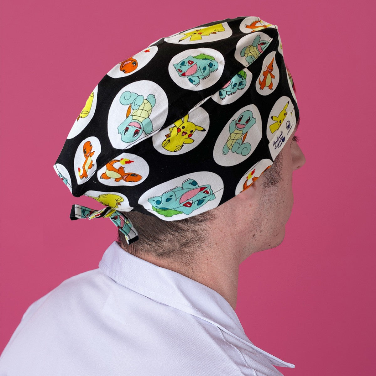 Short Hair Surgical Cap with Adjustable Laces - Black Pokemon – SUPER B ...