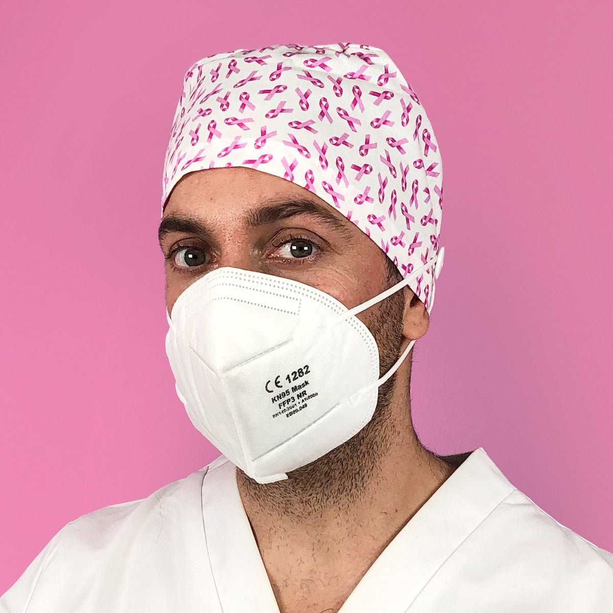 Short Hair Surgical Cap with with Buttons and Adjustable Laces - Pink ...