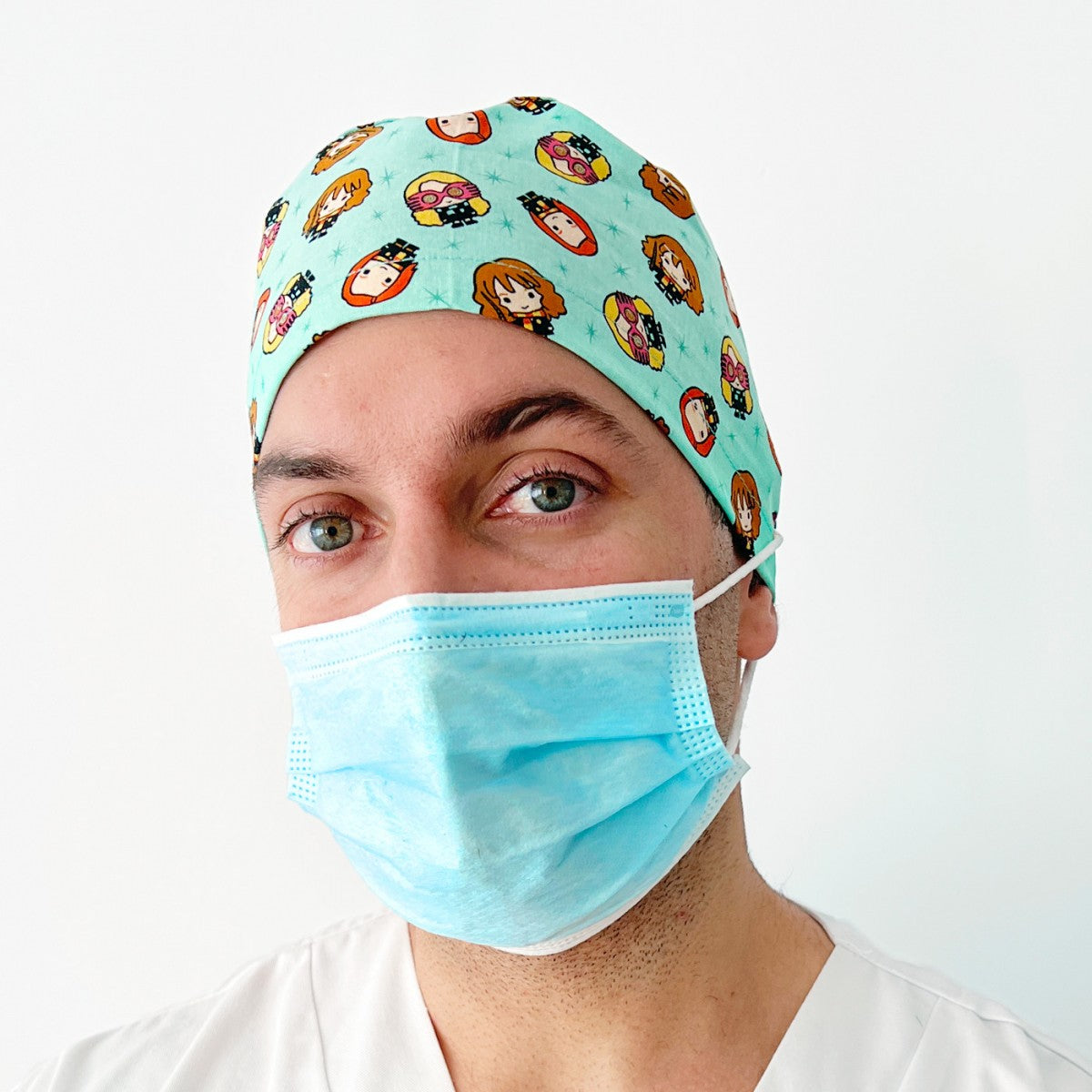 Short Hair Surgical Cap with with Buttons and Adjustable Laces - Potte ...
