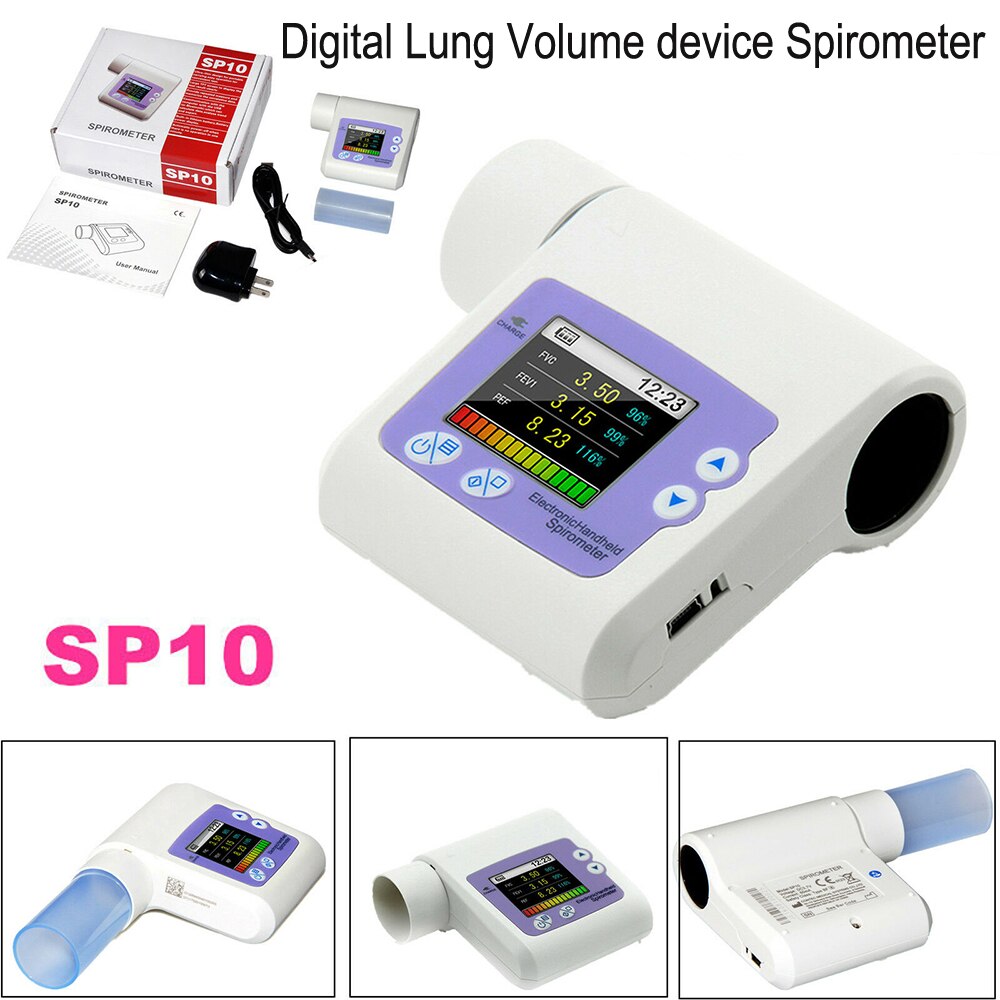 SP10 Handheld Spirometer Lung Volume device Spirometer Breathing Funct ...