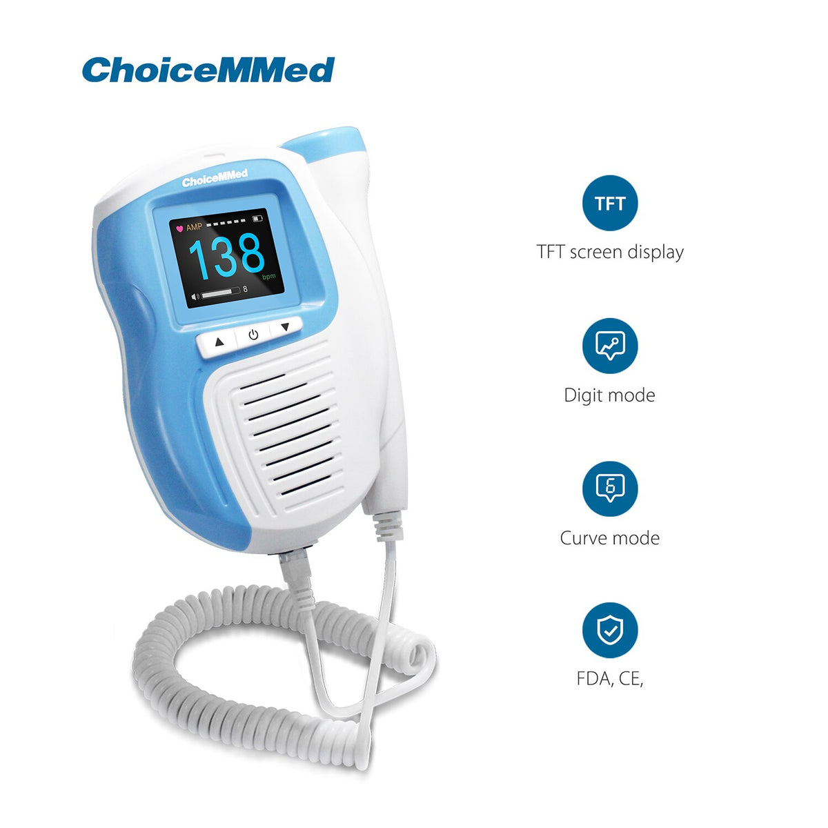 CHOICEMMED MD800 Fetal Doppler Probe Baby Heart Beat Monitor – SUPER B ...
