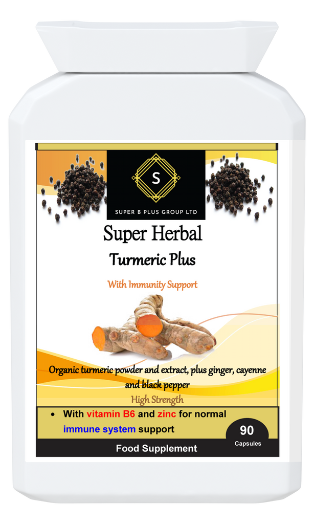 Super Herbal Turmeric Plus Immunity Energy Support Supplement Capsules ...