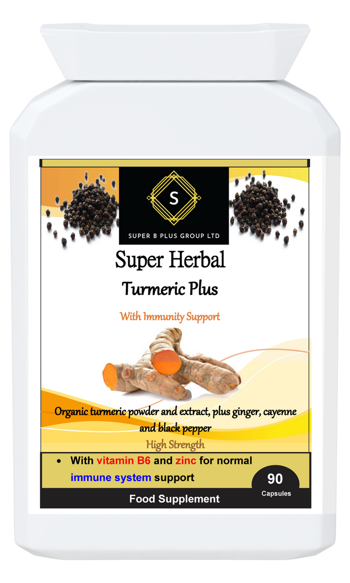 Super Herbal Turmeric Plus Immunity Energy Support Supplement Capsules ...