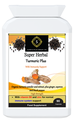 Super Herbal Turmeric Plus Immunity Energy Support Supplement Capsules ...