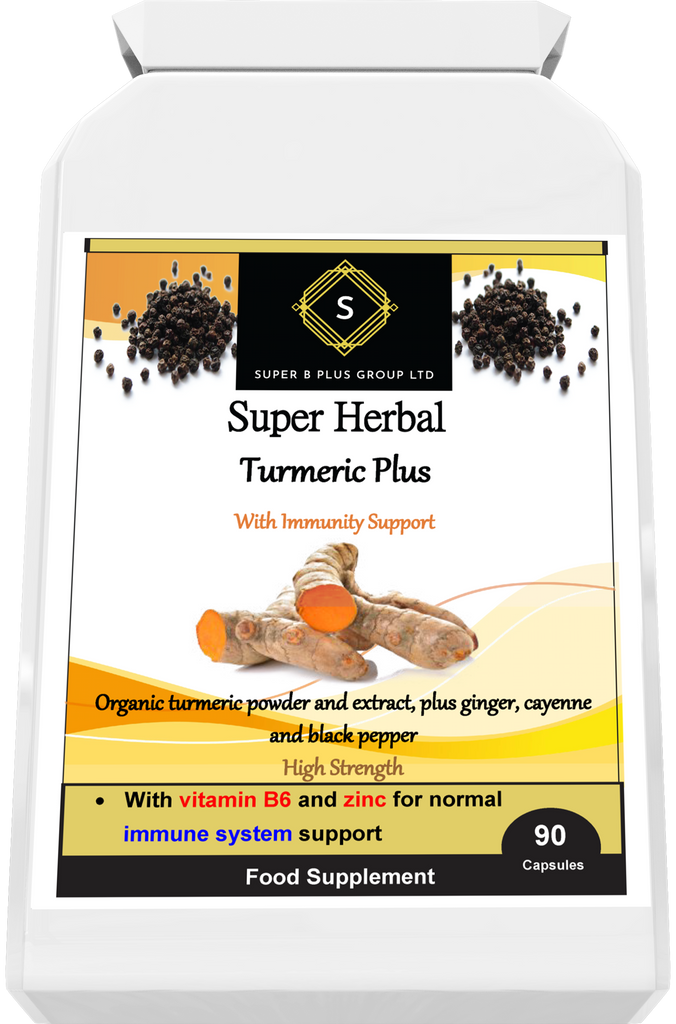 Super Herbal Turmeric Plus Immunity Energy Support Supplement Capsules ...