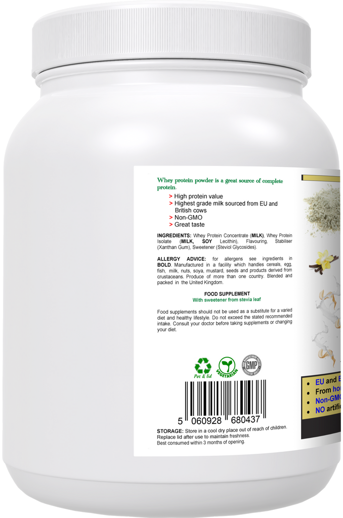 Super Vanilla Whey Protein Powder Weight Loss Isolate Shake Supplement ...